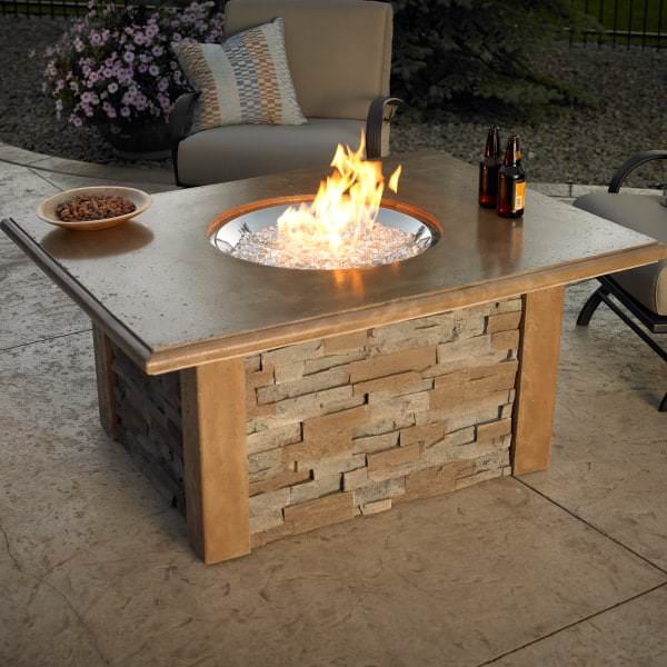 Sierra Fire Pit Table Outdoor GreatRoom Sierra Square Gas Fire Pit