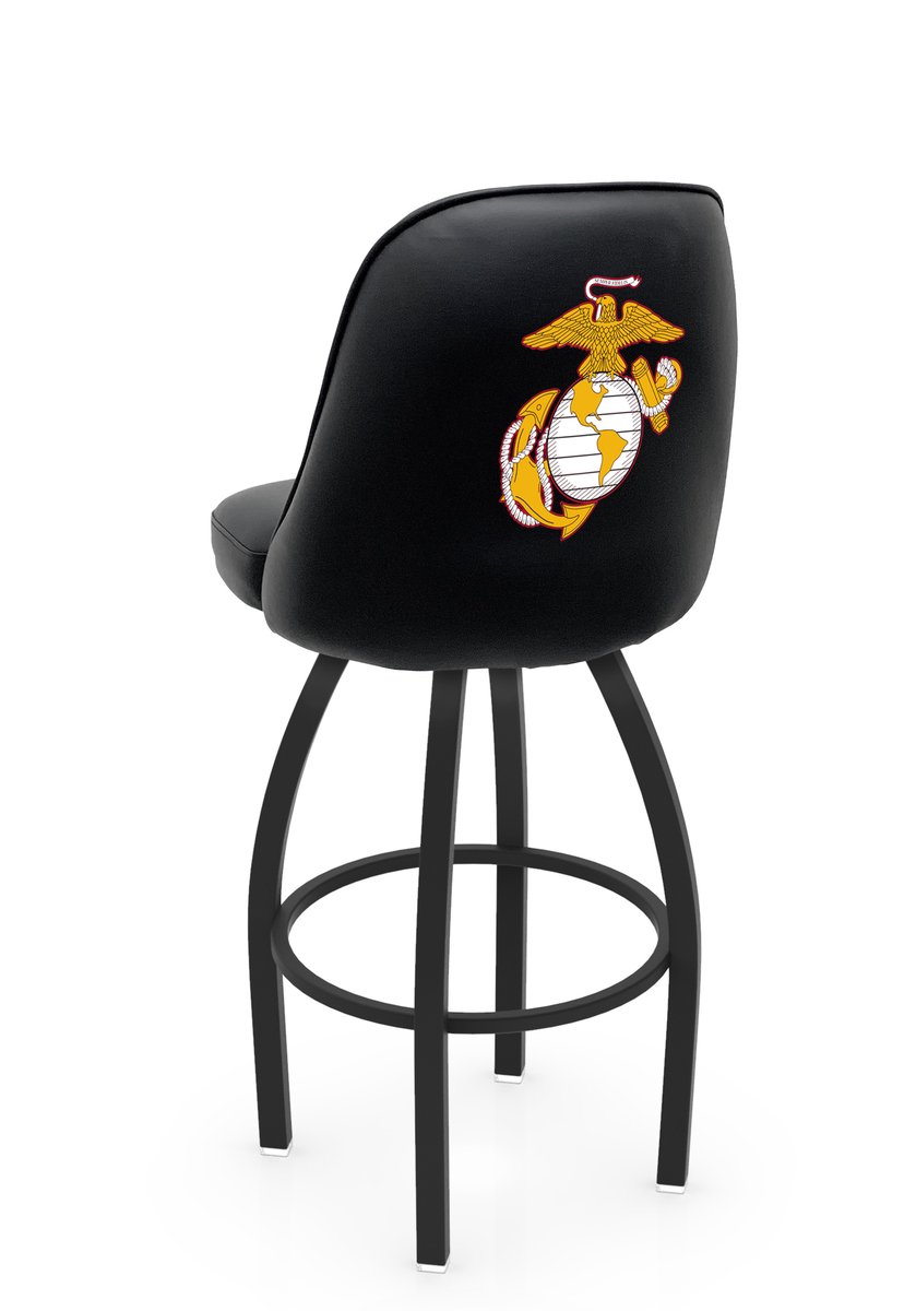 Bar Stool :: L048 Logo Grizzly Marine Corps (Red/Yellow) Swivel Bar Stool