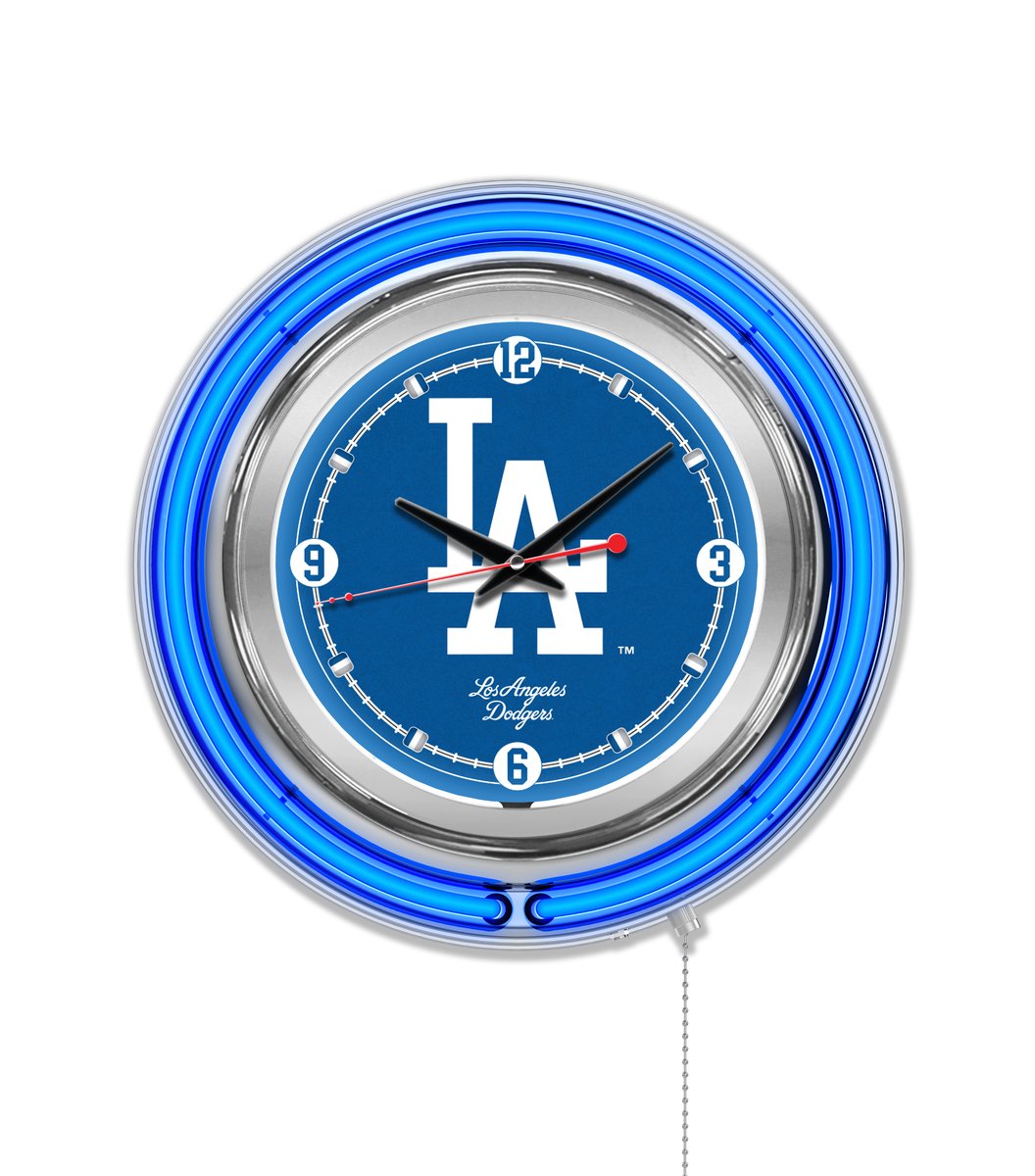Clock :: Los Angeles Dodgers Double Neon Wall Clock