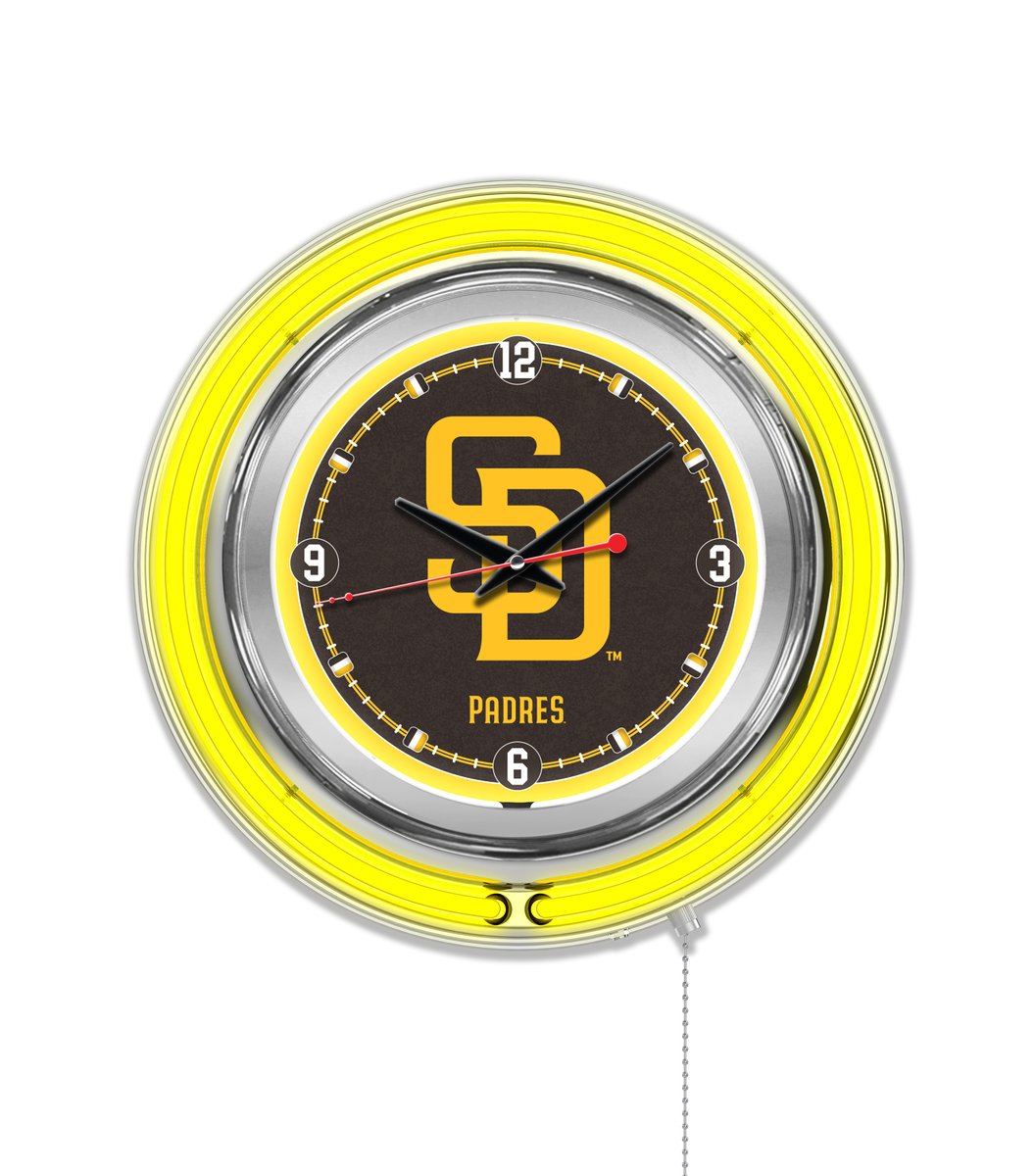 Clock :: San Diego Padres Double Neon Wall Clock