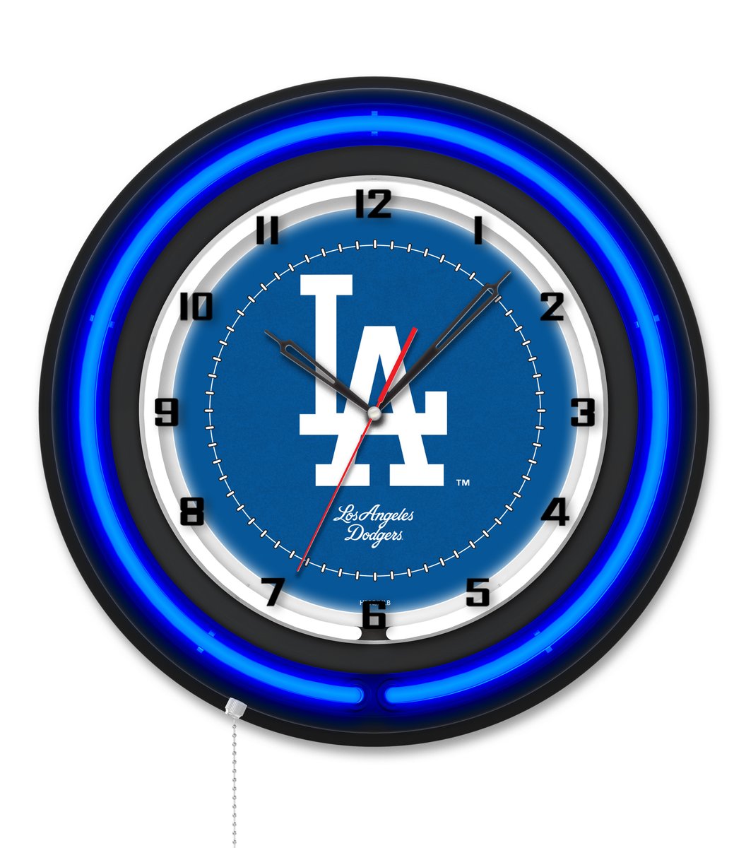Clock :: Los Angeles Dodgers Double Neon Wall Clock