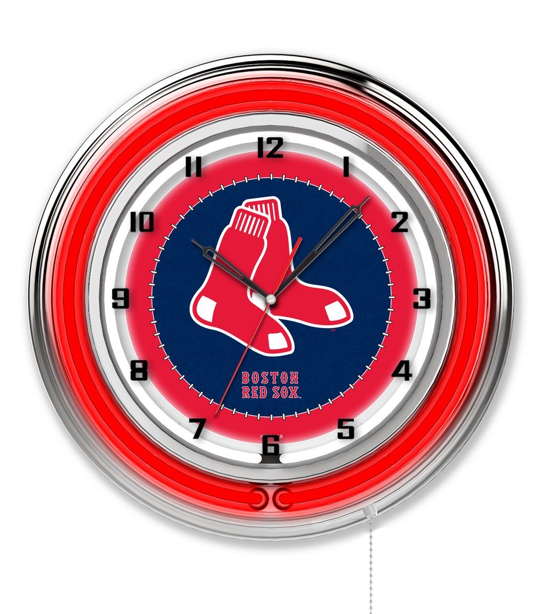 Clock :: Boston Red Sox Double Neon Wall Clock