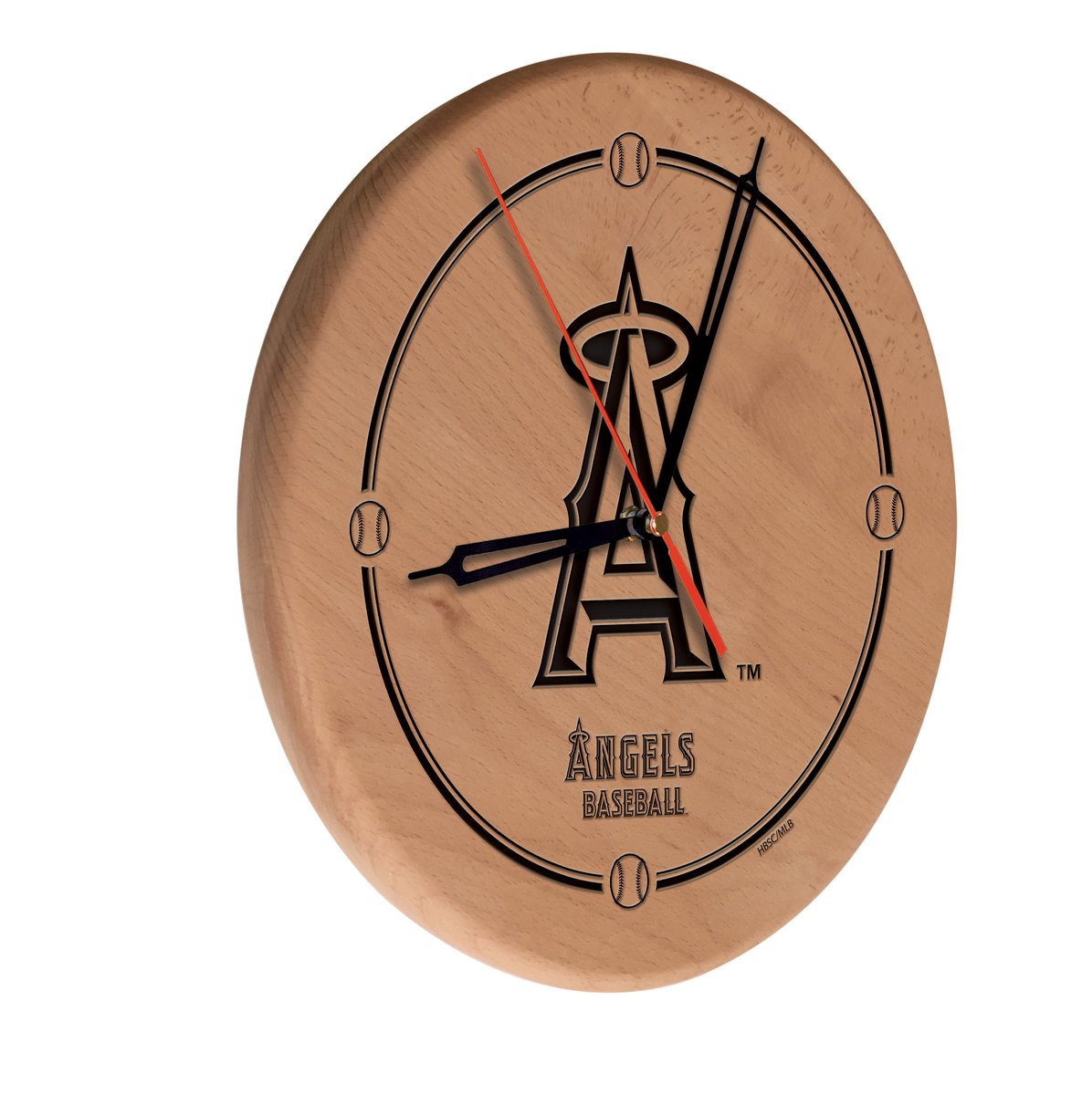 Clock :: Los Angeles Angels Solid Wood Engraved Clock